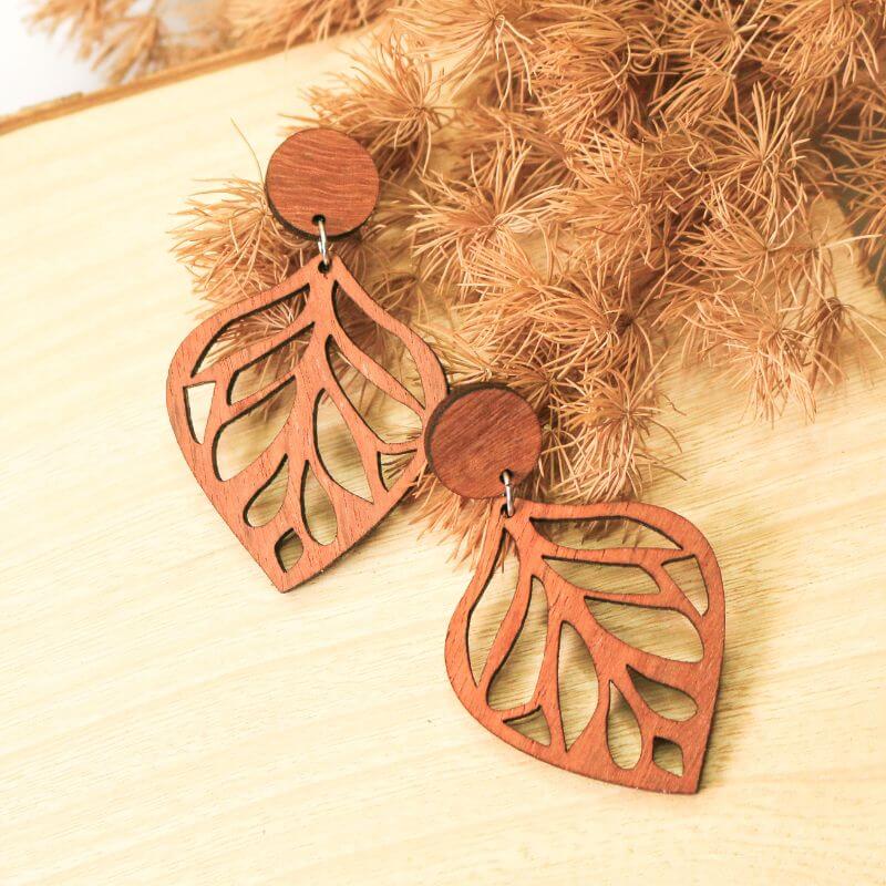 Leaf Timber Earrings – Alanna Jane Collective